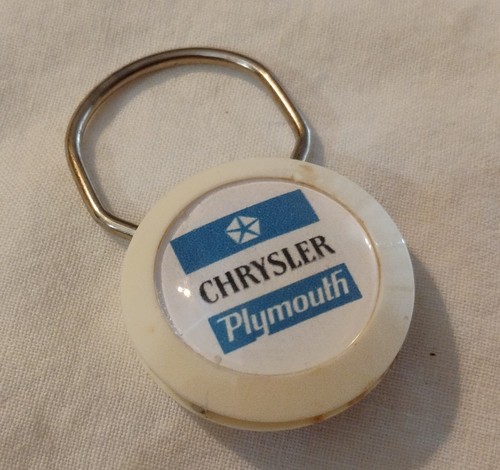 Vintage CHRYSLER PLYMOUTH (MOPAR) Dealer KEY CHAIN FOB....Coleridge ...