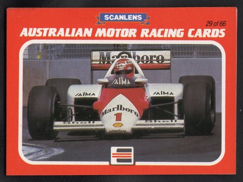 1986 SCANLENS AUSTRALIAN MOTOR RACING CARD - 29 Niki LAUDA [FORMULA ONE ...