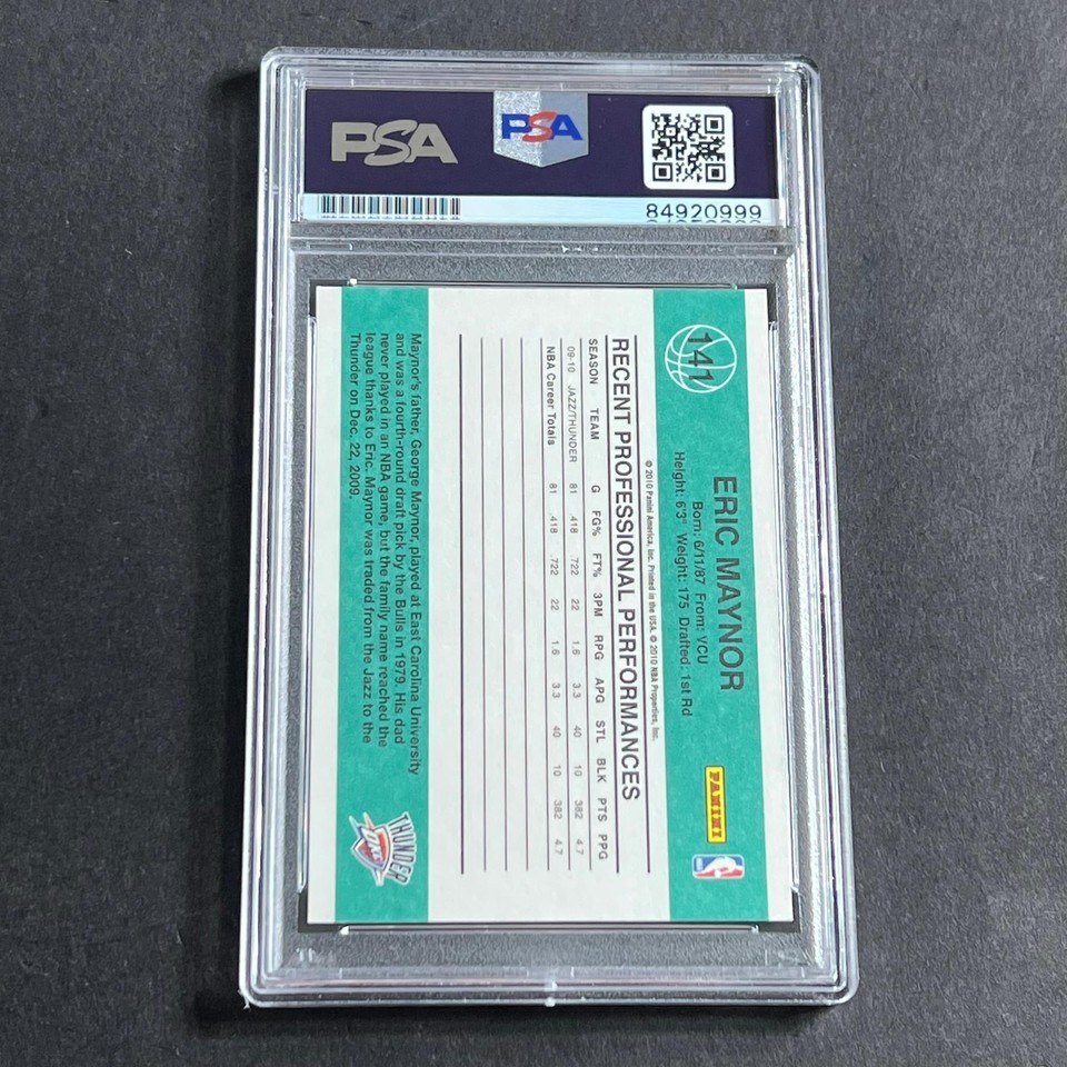 2010-11 Donruss #141 Eric Maynor Signed Card AUTO PSA Slabbed Thunder ...