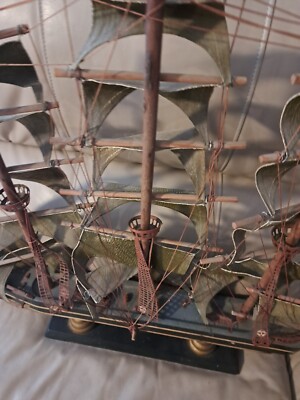 Old Vintage Model Sailing Ship "The RED JACKET" -23" Tall Wooden W ...