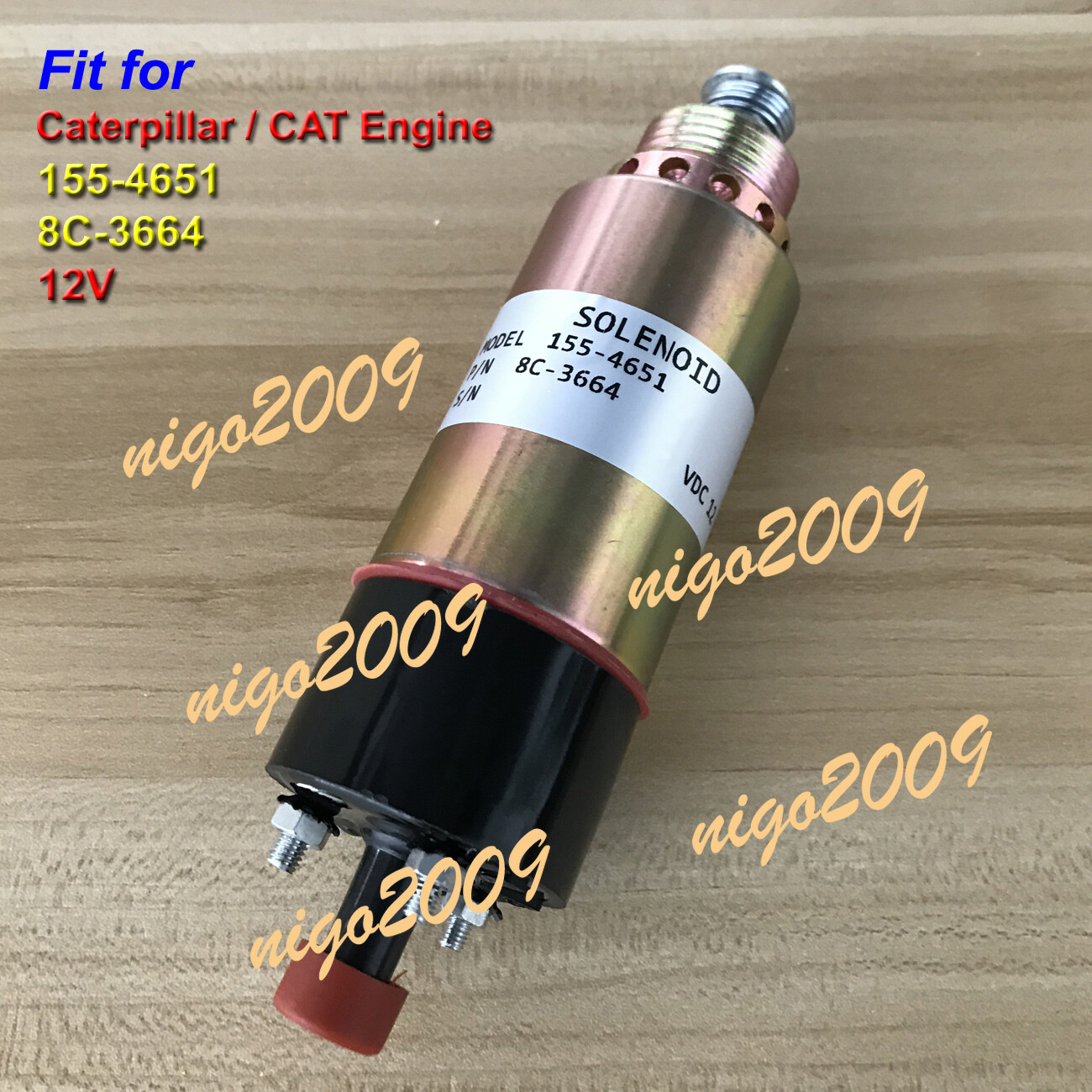 12V 155-4651 8C-3664 Solenoid Valve Fit for Caterpillar 3114 3116 3126 ...