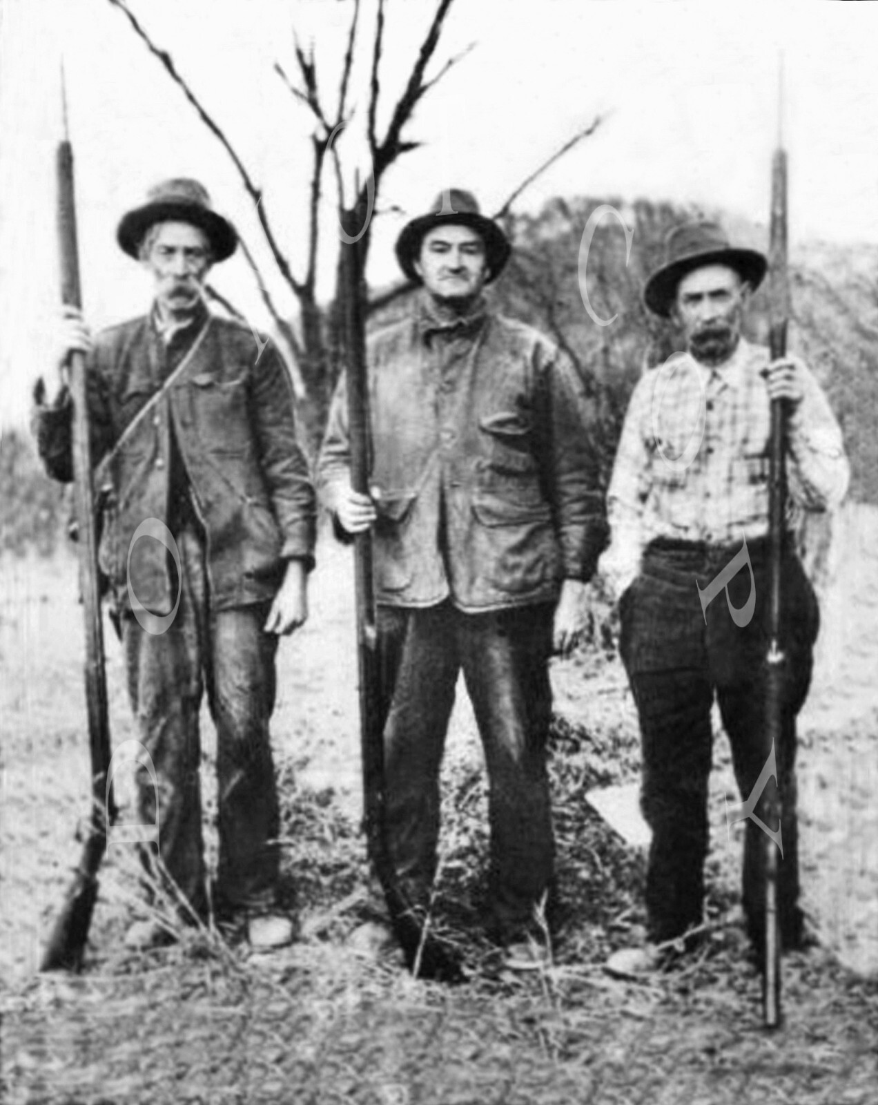 ANTIQUE 8X10 REPRO PHOTO PRINT 3 MEN SODDY TENN MUZZLELOADING CHUNK GUN ...