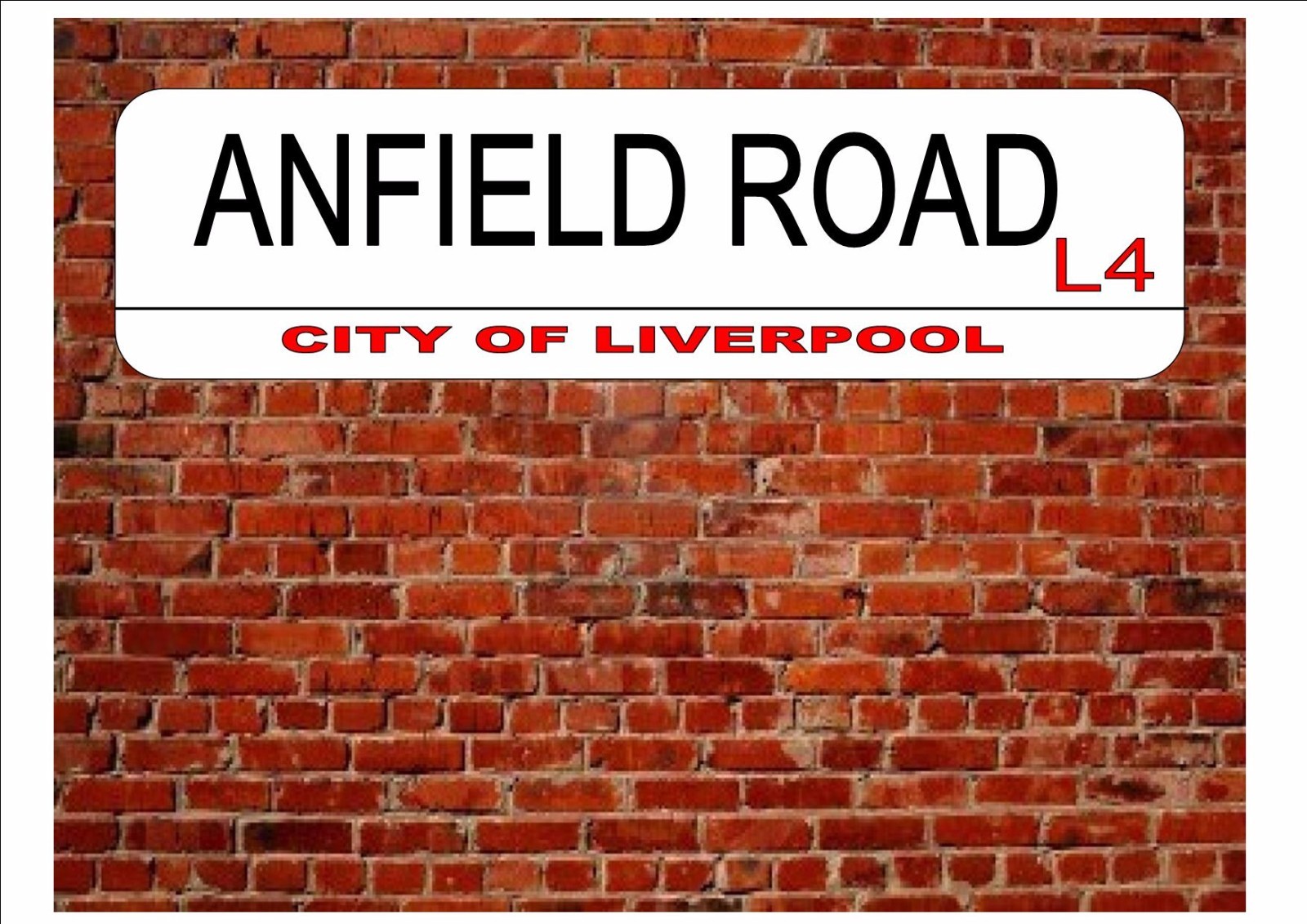 Liverpool Anfield Road Novelty Street Metal Sign Football Fans Gift ...