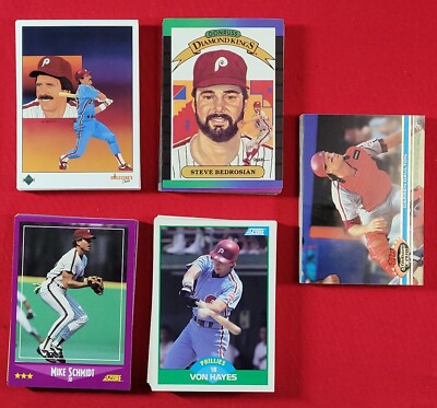Lot of 4 PHILADELPHIA PHILLIES 1988-1989 Team Sets Plus Bonus Partial ...