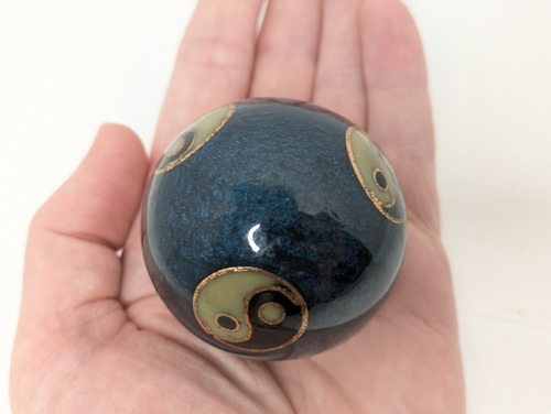 VTG Musical Chinese Baoding Meditation Ball Chimes Yin Yang 2" Black ...