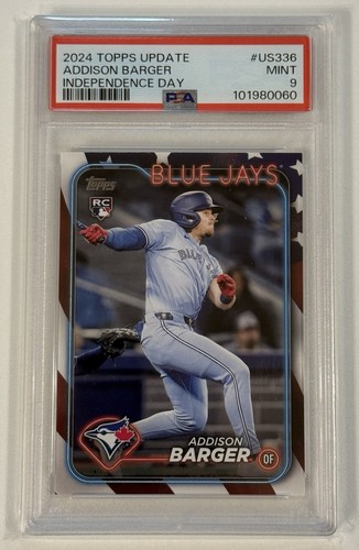 2024 Topps Update Addison Barger Independence Day /76 Rookie PSA 9 | eBay