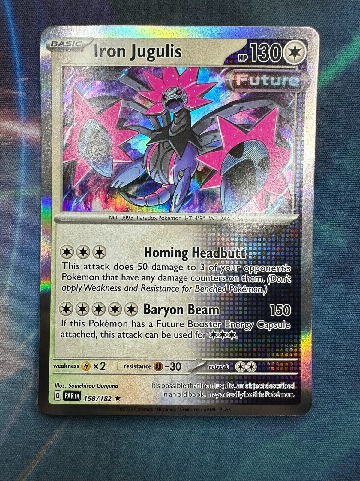 Iron Jugulis 158/182 Holo Rare SV Paradox Rift Pokemon TCG Card NM ...