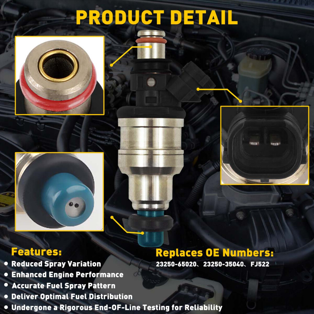 Set(4) Fuel Injectors for Toyota 4Runner Pickup 89-95 22RE 2.4L | eBay