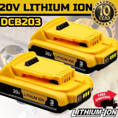 2Pack Replacement For DEWALT DCB201 20V 20Volt Max Lithium Battery ...