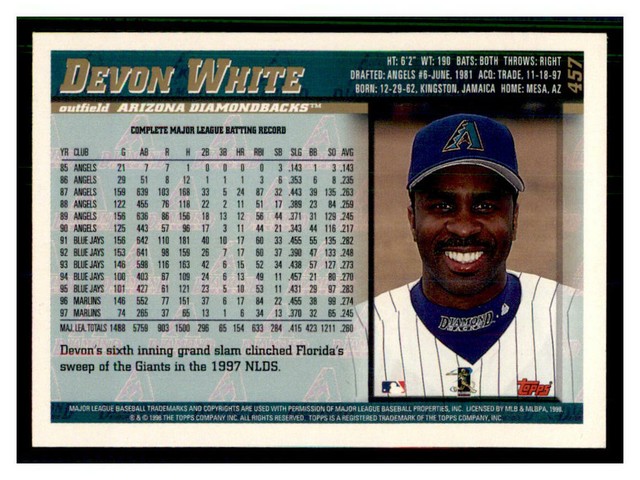 1998 Topps - #457 Devon White for sale online | eBay