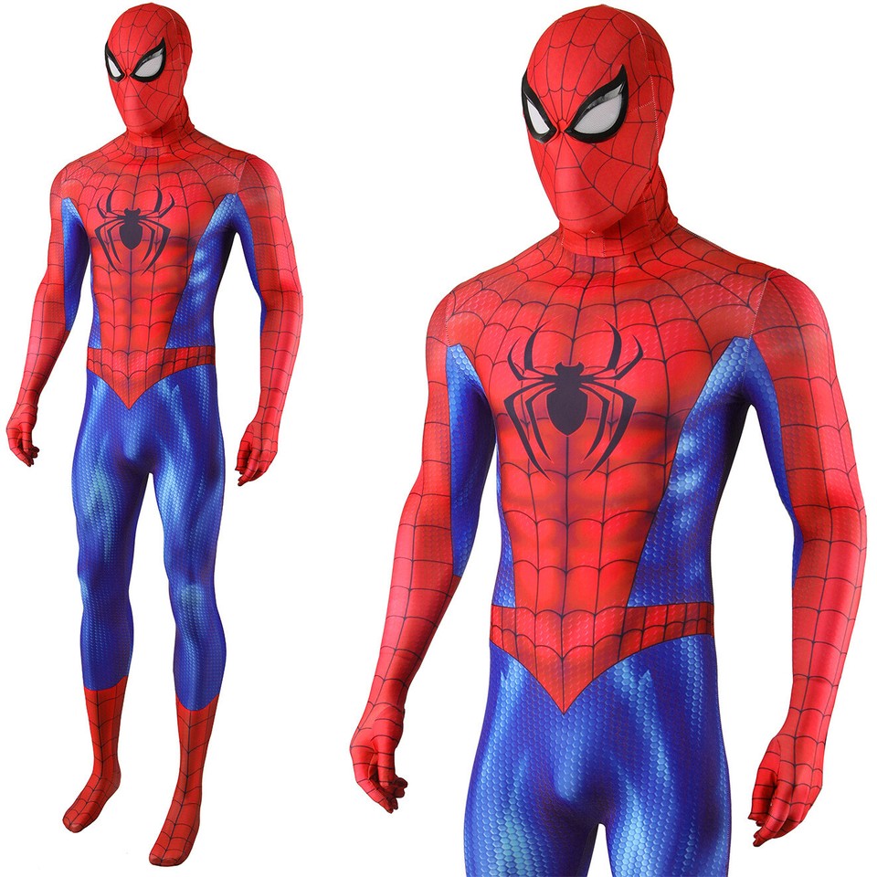 Spider-man Classics Jumpsuit Cosplay Spiderman Suit Adult Kids ...