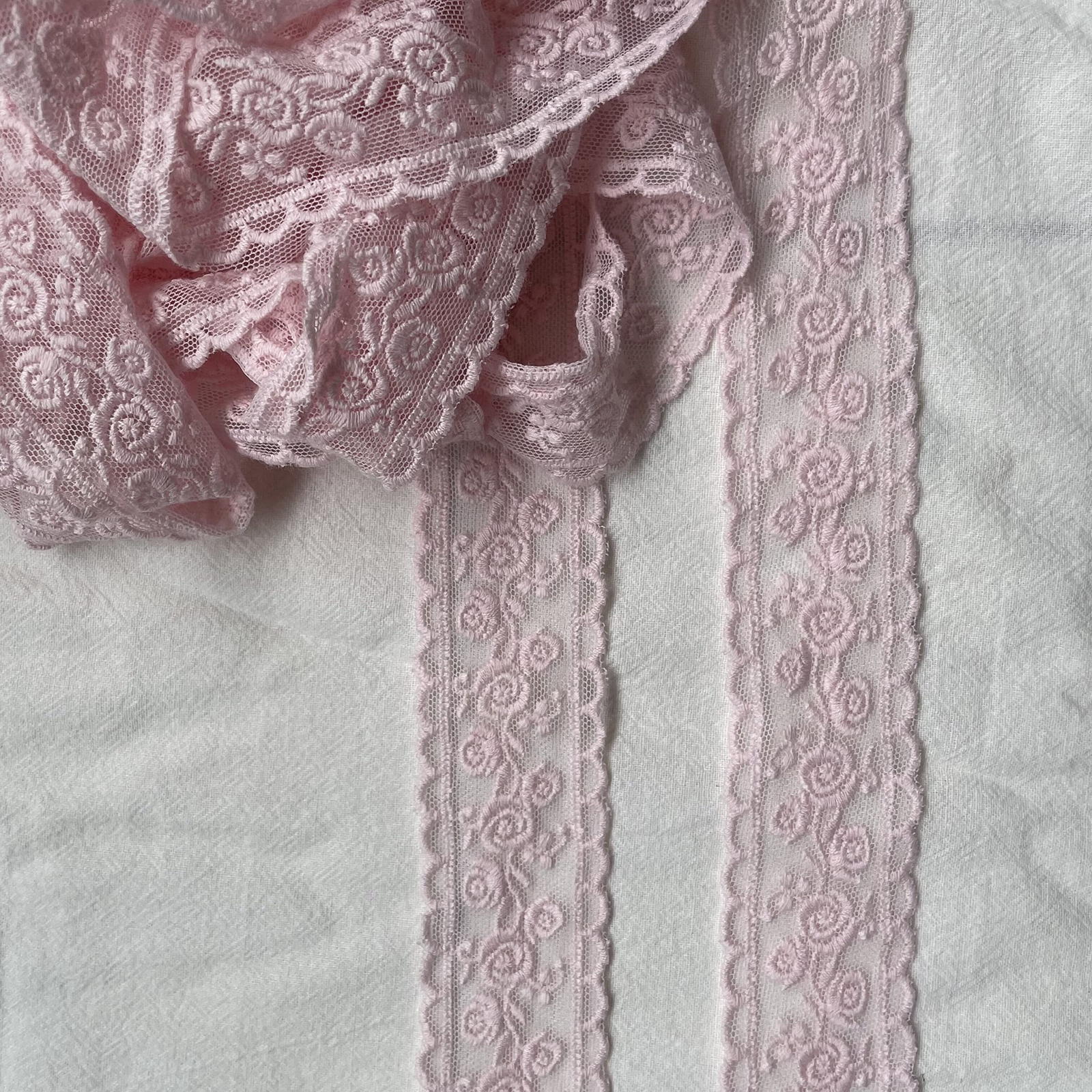 Lace Trim Ribbon Delicate Pink Floral Ribbon for Wedding/Bridal ...