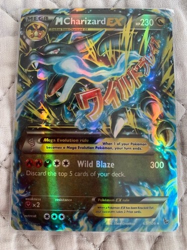 Mega Charizard EX, blue, mint condition, Ultra rare Pokémon card. | eBay
