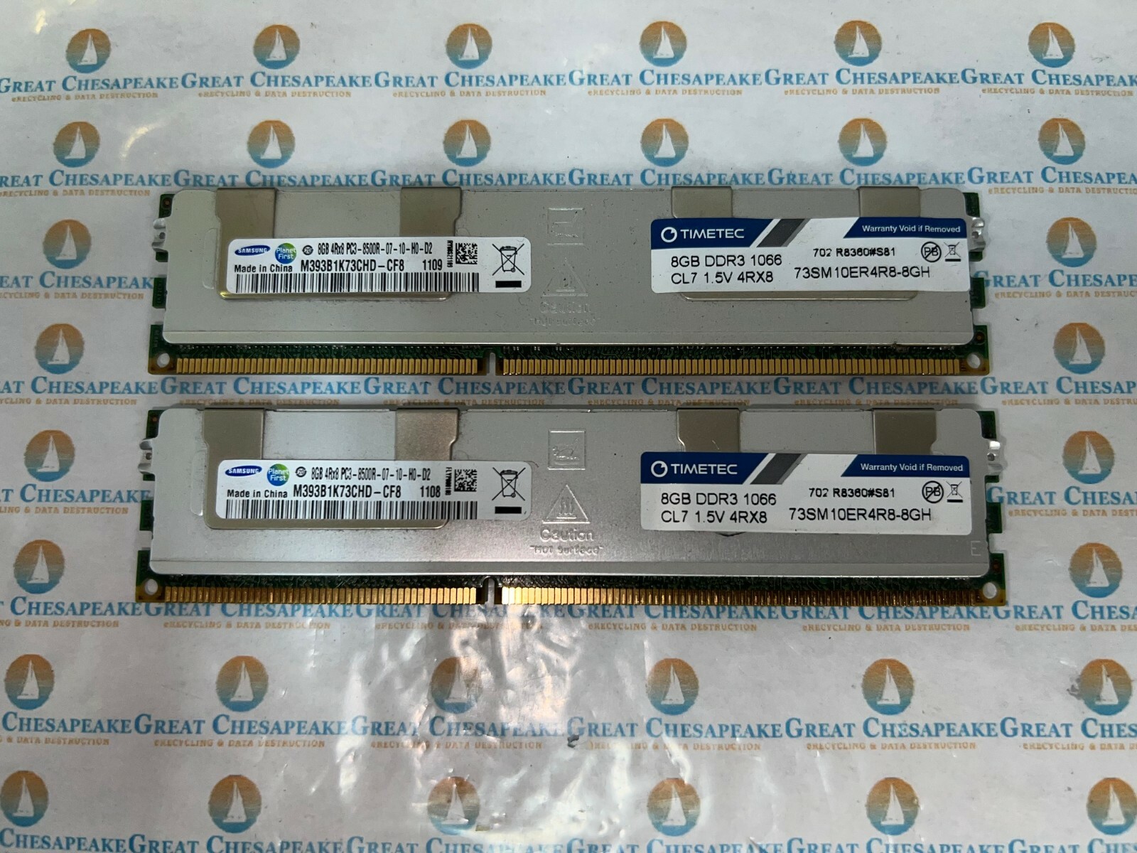 "Lot of 2" Samsung M393B1K73CHD-CF8 16GB Total (8GBx2) PC3-8500R DDR3 ...