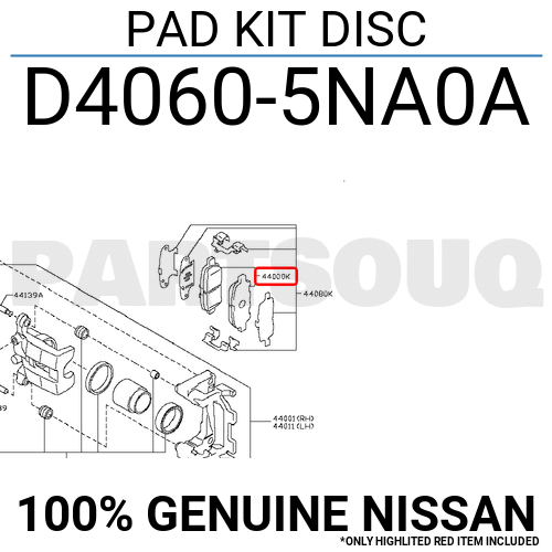 D40605NA0A Genuine Nissan PAD KIT DISC D4060-5NA0A | eBay