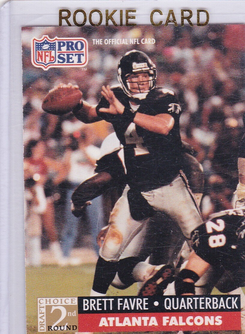 BRETT FAVRE ROOKIE CARD 1991 Football NFL Draft RC Falcon Farve GREEN ...