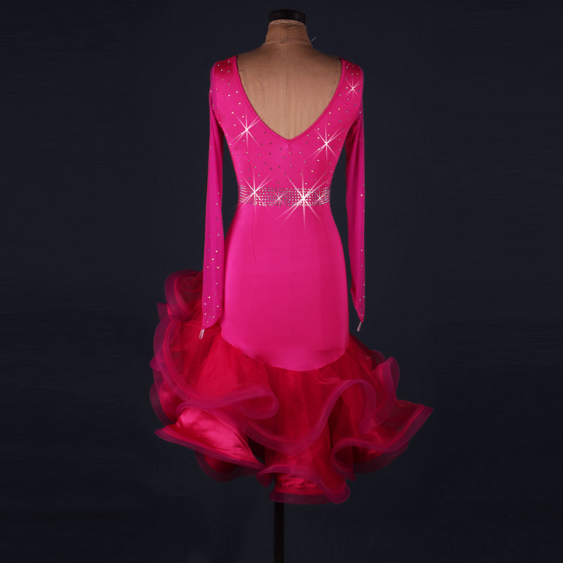 Latin Dance Dress Salsa Tango Cha cha Ballroom Rhinestone Competition ...
