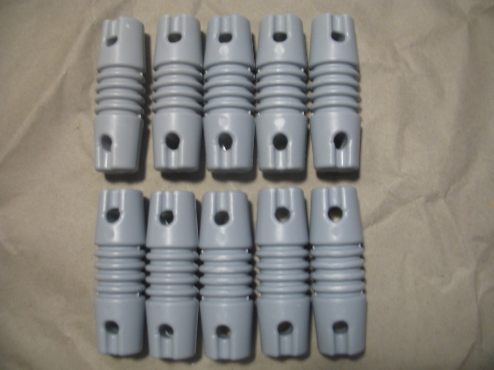 FOUR (4) SOLID GRAY NYLON DOG BONE ANTENNA END INSULATORS. USA MADE ...
