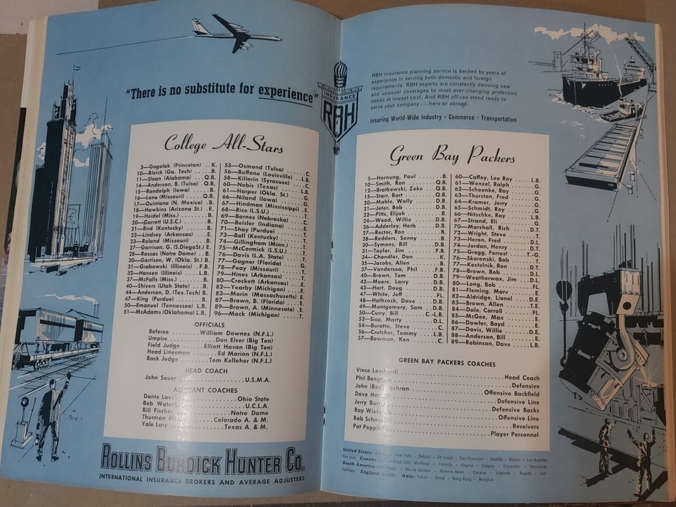 1966 College All Stars vs Green Bay Packers Program Starr Buffone ...