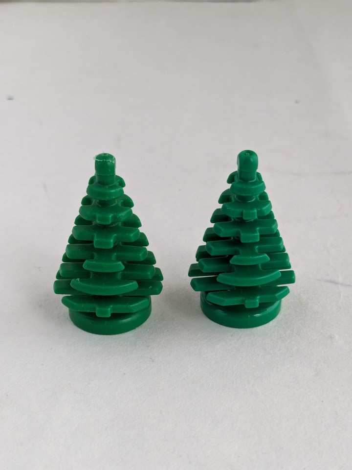 LEGO Set of 2 part 2435 GREEN Plant Small Pine Tree 2x2x4 Vintage | eBay