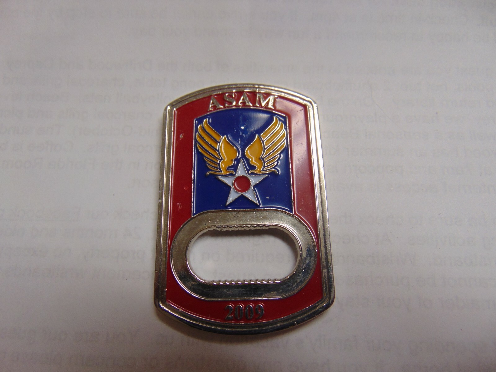 CHALLENGE COIN ADVANCED STUDY OF AIR MOBILITY ASAM 2009 UNITED STATES ...
