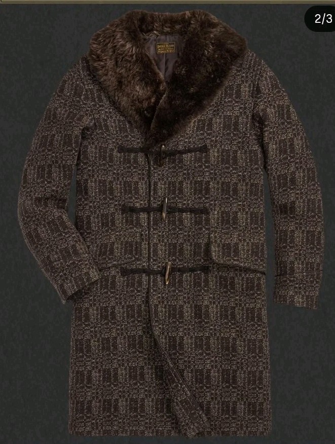 Double RL (RRL) Shearling Shawl Coat- Size Medium- Holiday 2024 ...