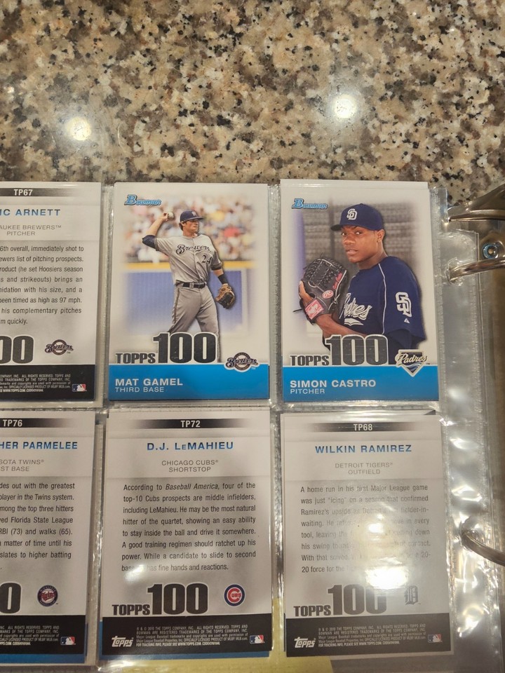 2010 Bowman Topps 100 Freddie Freeman Mike Stanton Jayson Heyward 29 ...
