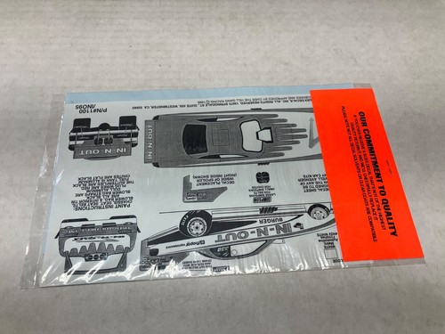 SLIX 1/25, 1/24 SCALE IN- N -OUT BURGER FUNNY CAR MODEL KIT DECAL SHEET ...