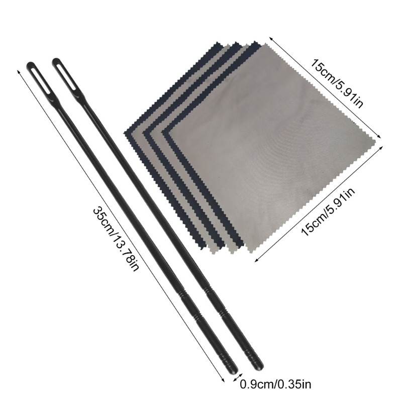 Flute Cleaning Rod and Cloth Flute Cleaning Swabs Flute Polishing Cloth ...