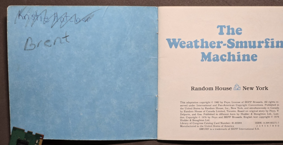 THE SMURFS - THE WEATHER-SMURFING MACHINE - 1982 - CHILDRENS KIDS ...