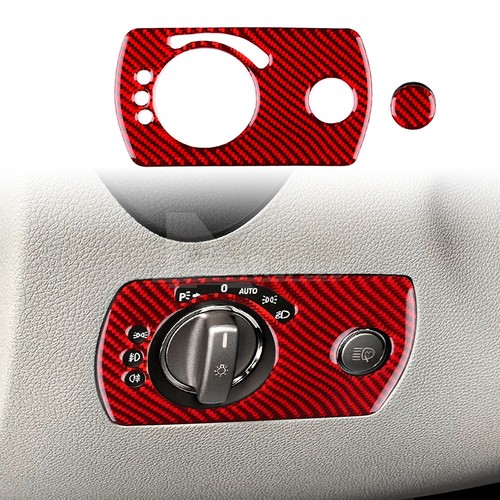 Driver Side Headlight Switch Panel Stickers Red Carbon Fiber for Benz ...