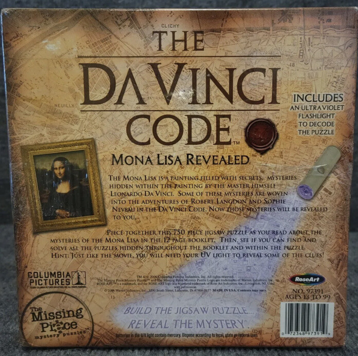 The DaVinci Code Rosslyn Chapel Revealed 750 Jigsaw Puzzle Sealed Game ...