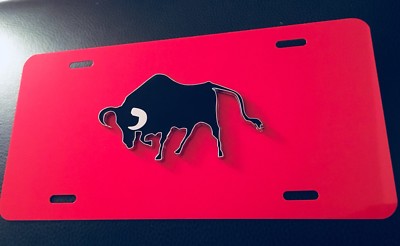 3D Custom Black Bull License Plate / Bull On Red License Plate/ Free ...