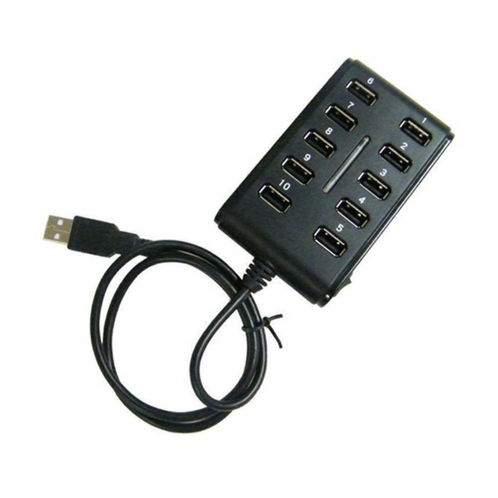 10 Port Powered USB HUB 2.0 High Speed USB Splitter Hot F9 LaptopS C5 ...
