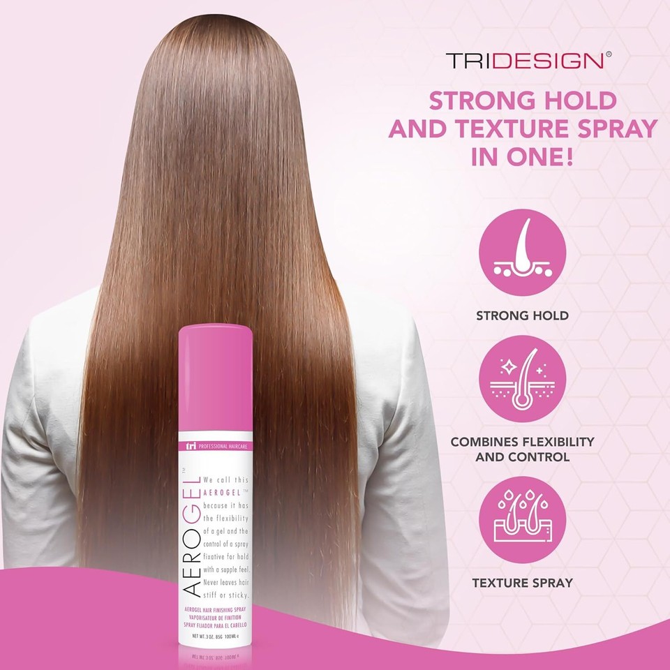TRI Design Aerogel Hairspray - Extra Hold, Free & Clear Hairspray for ...