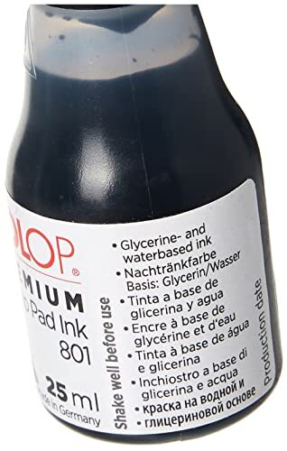 801 Stamp Pad Ink - Black - 25ml | 109732 | High Quality Water-Based ...