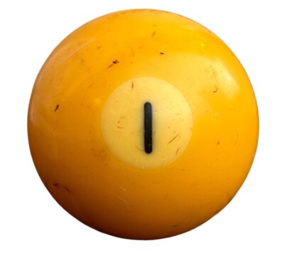 VTG Pool Ball Number 1 One Yellow Solid 2.25” | eBay