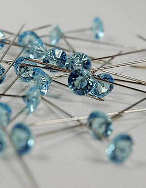 100Pcs Color Crystal Rhinestone Wedding Bouquet Cake Pins Jewels Pick ...