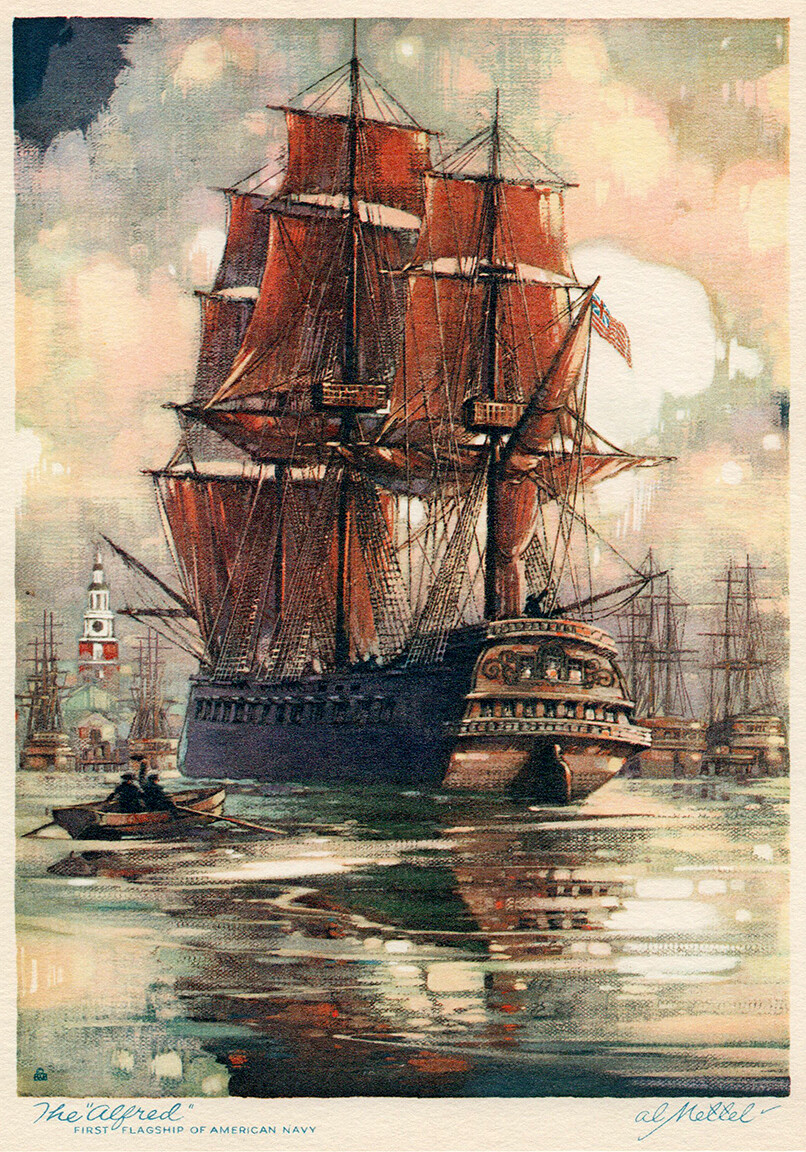 Al Mettel, The Alfred, First Flagship of the American Navy, Brown ...