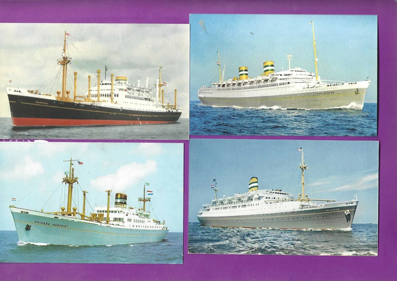 Ocean Liners 50s-70s Postcards lot of 4. Holland America Line | eBay