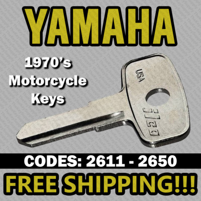 1970's Yamaha Motorcycle Replacement Key Cut to Your Code 2611 - 2650 ...