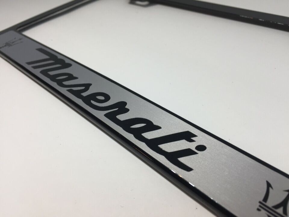 Maserati Halo Style Black Powder Coated Stainless Steel License Plate ...