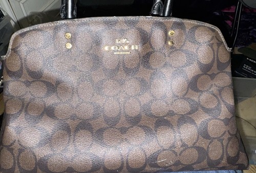 Coach 91495 Lillie Carryall In Signature Canvas IN Brown Black | eBay