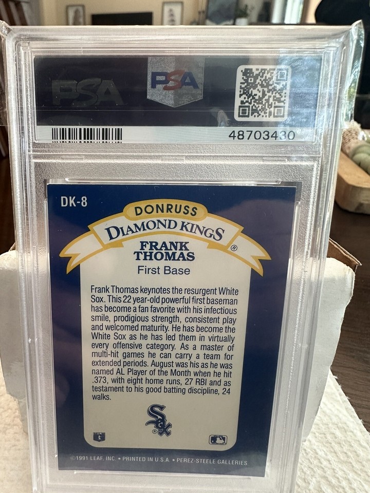 1992 Donruss Frank Thomas Diamond Kings PSA 9 | eBay