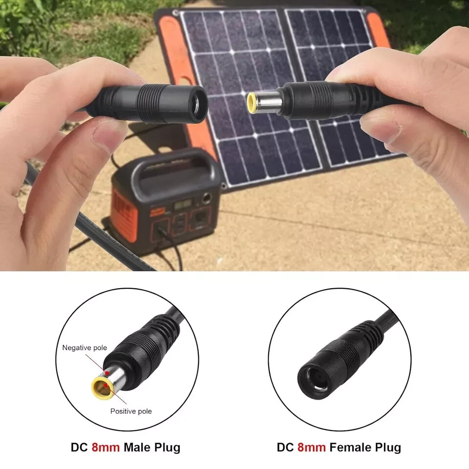 30Ft Jackery Extension Cable 14AWG 8mm Solar Panel Extension Cable 8mm ...