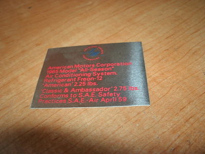1966 AMC JEEP AIR CONDITIONING CHARGE ENGINE CPT DECAL | eBay