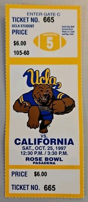 UCLA Bruins California Bears Football Ticket 10/25 1997 Cade McNown ...