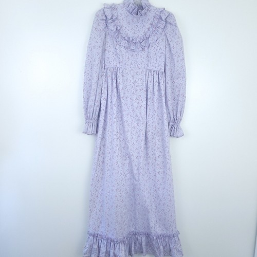 Handmade Prairie Dress Purple Floral Cottage Core XS/Small Long Sleeve ...