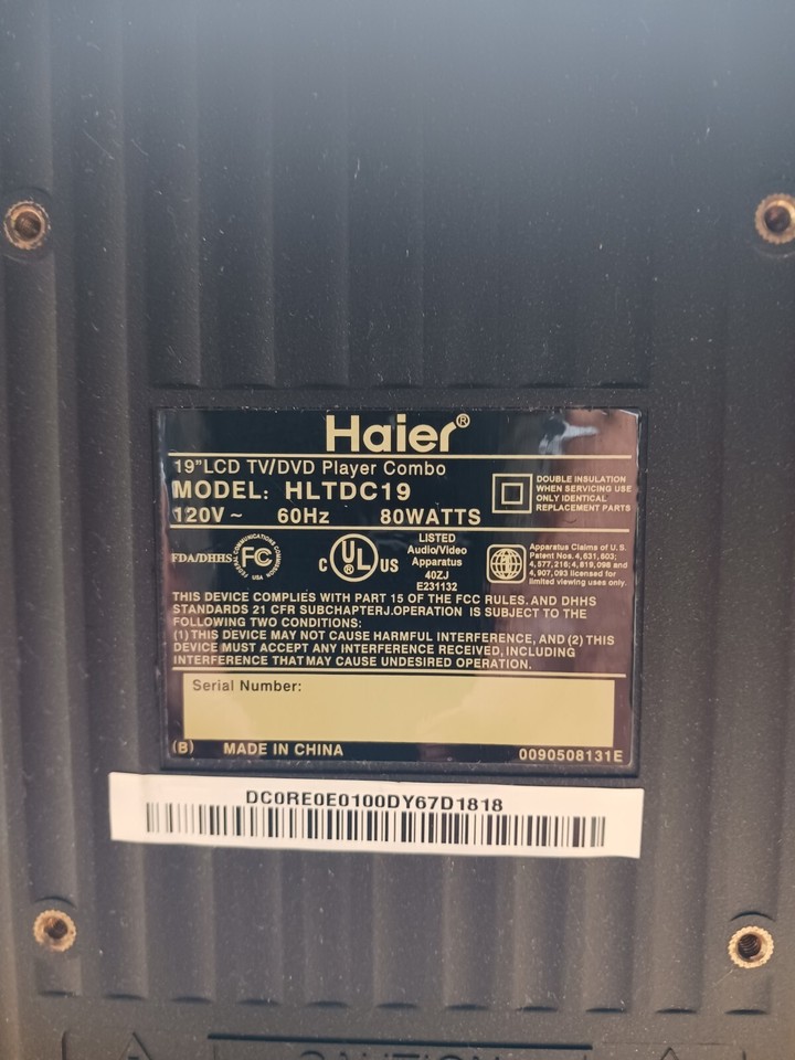 Haier 19" LCD TV/DVD Player Combo Model HLTDC 19 | eBay