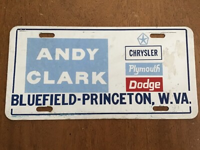 Andy Clark Chrysler Plymouth License Plate Booster dealership West ...